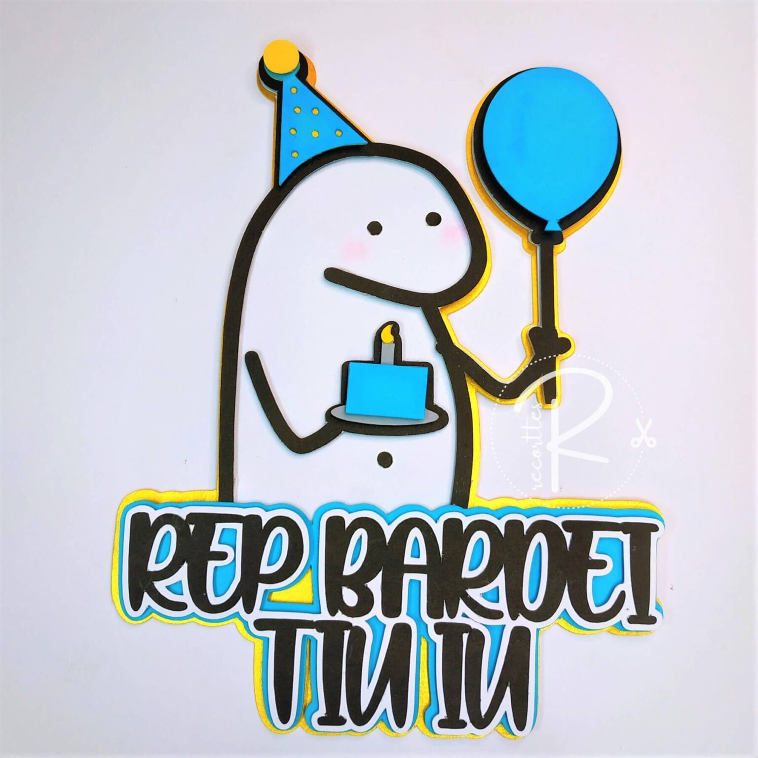 Arquivo de Corte - Topo de Bolo Flork Rep Bardei - Recorttes