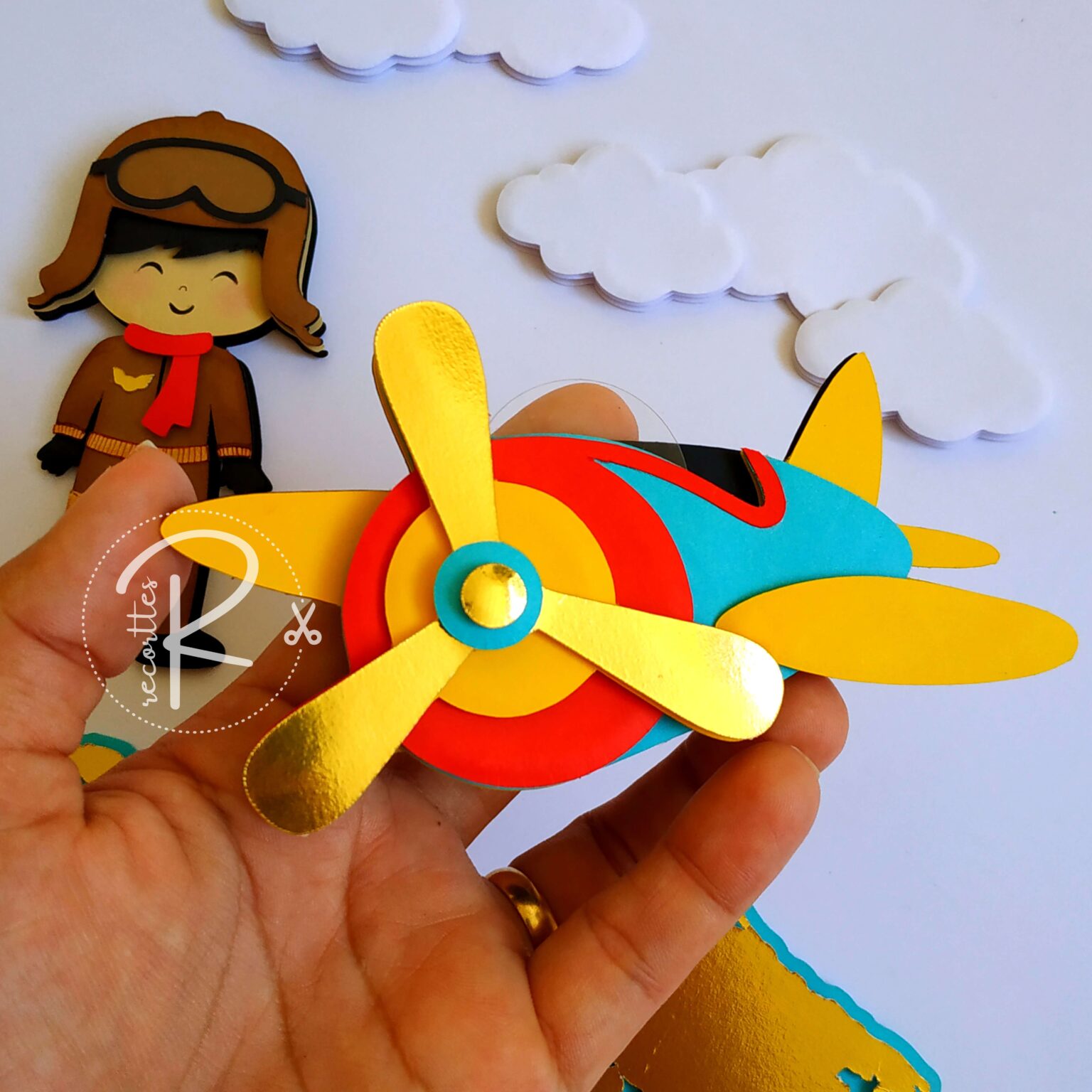 Arquivo De Corte Topo De Bolo Aviador Recorttes